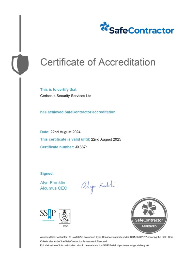 Accreditations - Security Company